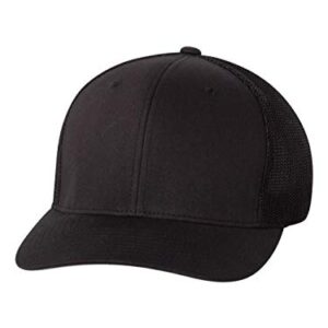 Yupoong Flexfit 6511,6511T,6511W Flexfit Trucker Mesh Hat Cap (Black)