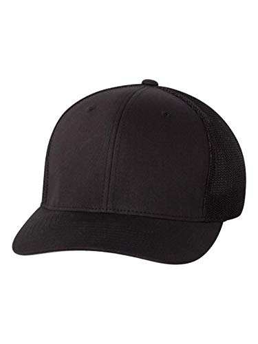 Yupoong Flexfit 6511,6511T,6511W Flexfit Trucker Mesh Hat Cap (Black)