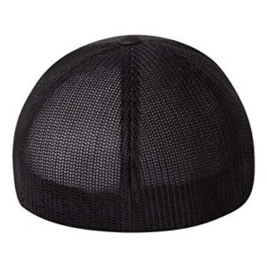 Yupoong Flexfit 6511,6511T,6511W Flexfit Trucker Mesh Hat Cap (Black)