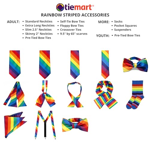 tiemart Striped Tie (Rainbow)