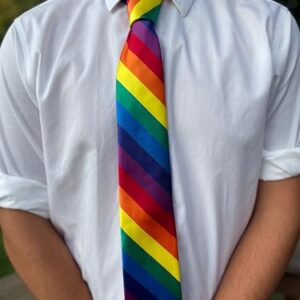 tiemart Striped Tie (Rainbow)