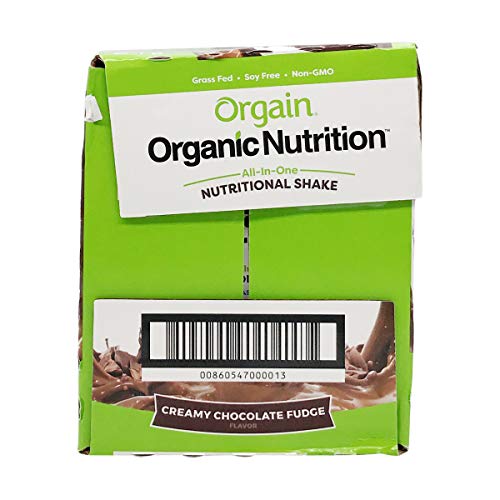 ORGAIN Chocolate Fudge Nutritional Shake,11 Fl oz (Pack of 12)