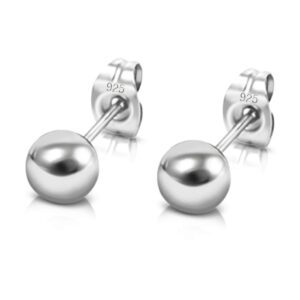 Silver Earrings Balls 8mm - Silver Ball Earrings 8mm - Women Silver Ball Earrings - Ball Earrings - Silver Ball Stud Earrings for Women