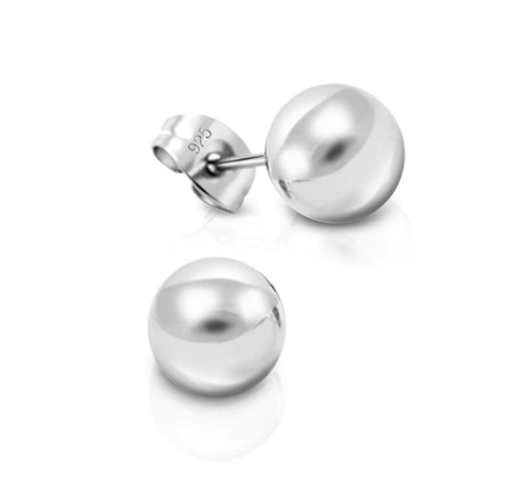 Silver Earrings Balls 8mm - Silver Ball Earrings 8mm - Women Silver Ball Earrings - Ball Earrings - Silver Ball Stud Earrings for Women