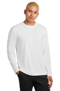 clothe co. long sleeve workout shirts for men, dry fit shirts for men, long sleeve gym shirts men (available in big & tall), l, white