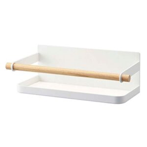 yamazaki storage caddy home magnetic steel + wood | spice rack, one size, white