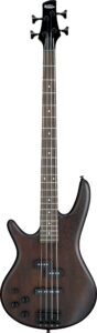 ibanez gsr 4 string bass guitar, left, walnut flat (gsr200blwnf)