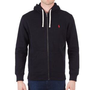 POLO RALPH LAUREN Men's Classic Fleece Full Zip Hoodie, Black, XXL