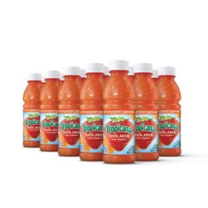 tropicana 100% juice, strawberry orange, 10 fl oz (pack of 15) - real fruit juices, vitamin c rich, no added sugars, no artificial flavors