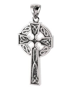 us jewels 925 sterling silver 1.625in irish celtic knot cross antique finish pendant