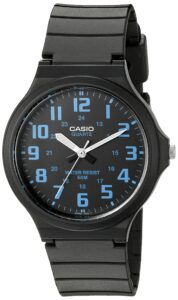 casio men's mw240-2bv easy to read analog display quartz black watch