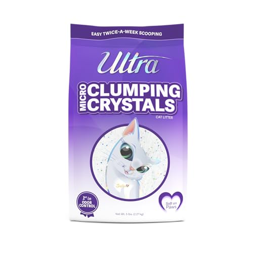 Ultra Pet Clumping Crystal Cat Litter, White Crystals with Multicolor Crystals, 5 Lbs