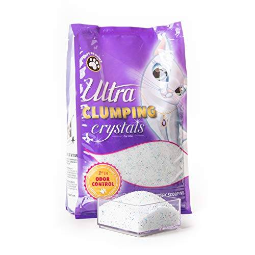 Ultra Pet Clumping Crystal Cat Litter, White Crystals with Multicolor Crystals, 5 Lbs