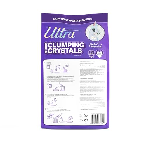 Ultra Pet Clumping Crystal Cat Litter, White Crystals with Multicolor Crystals, 5 Lbs