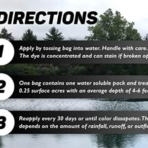 Sanco Industries Pond Dye - Black Individual Water Soluble Packet - 1 Pack Treats 1/4 Acre