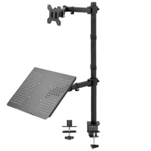 vivo laptop and 13 to 32 inch lcd monitor stand up desk mount, extra tall adjustable stand, fits laptops up to 17 inches (stand-v012c)