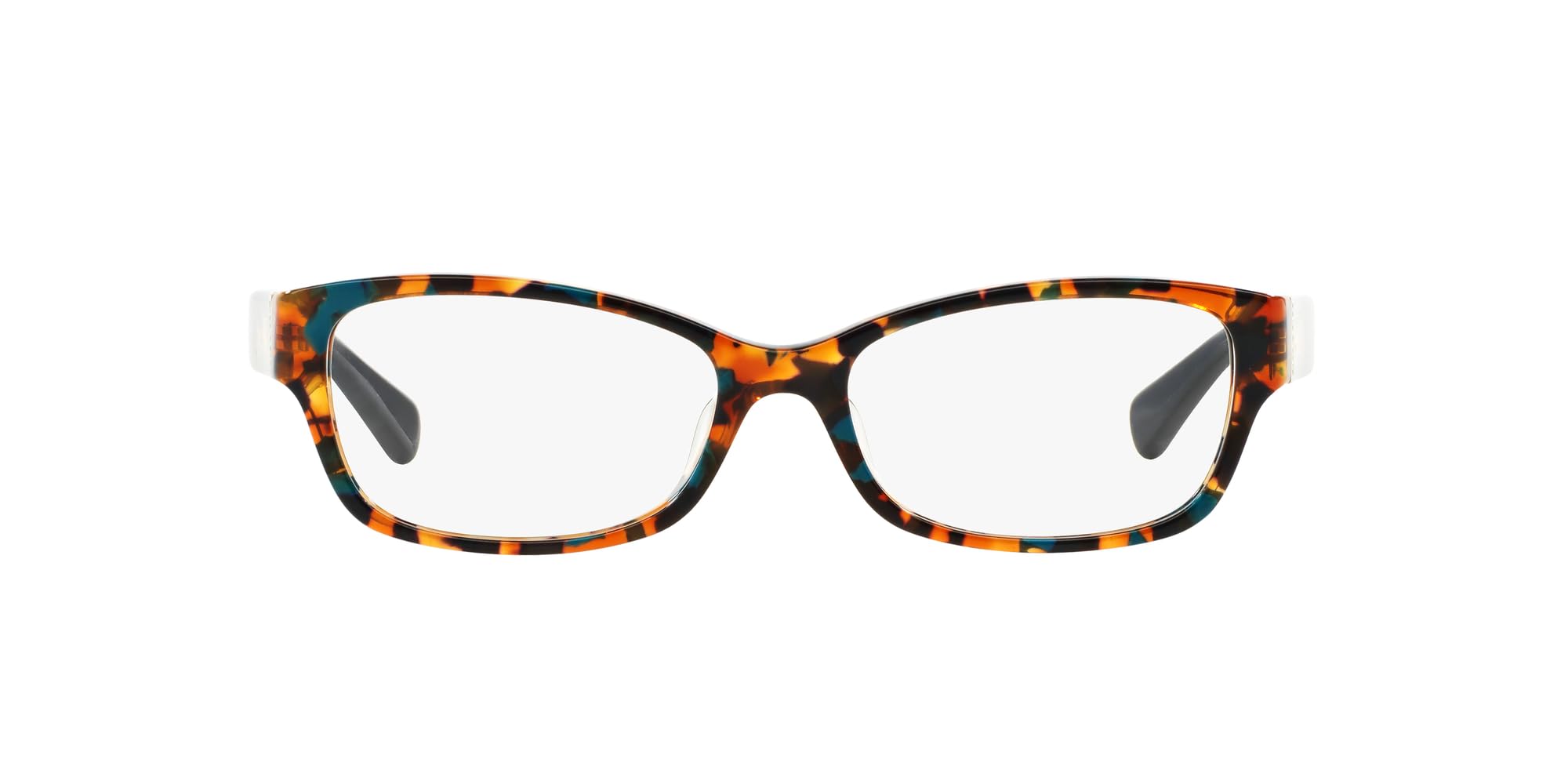 Coach HC6078 Prescription Eyewear Frames, Teal Confetti Tortoise/Demo Lens, 52 mm