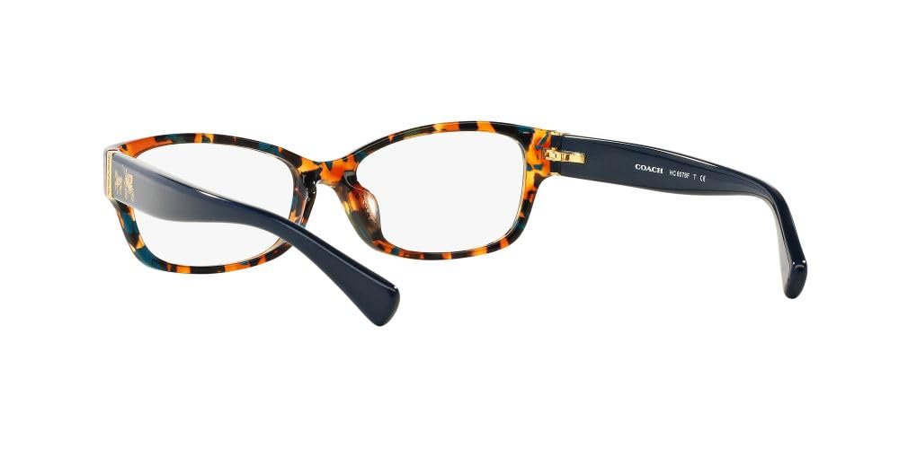 Coach HC6078 Prescription Eyewear Frames, Teal Confetti Tortoise/Demo Lens, 52 mm