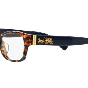 Coach HC6078 Prescription Eyewear Frames, Teal Confetti Tortoise/Demo Lens, 52 mm