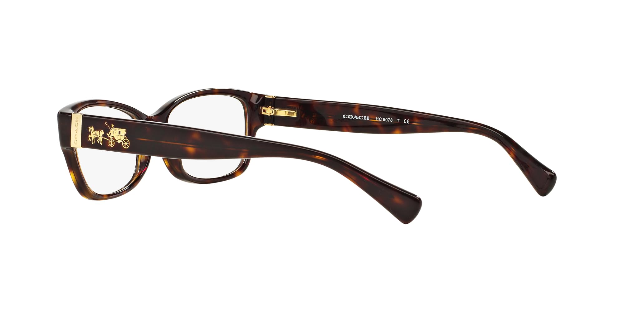 Coach HC6078 Prescription Eyewear Frames, Dark Tortoise/Demo Lens, 52 mm