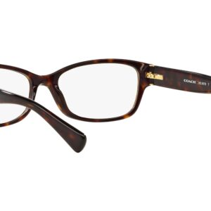 Coach HC6078 Prescription Eyewear Frames, Dark Tortoise/Demo Lens, 52 mm