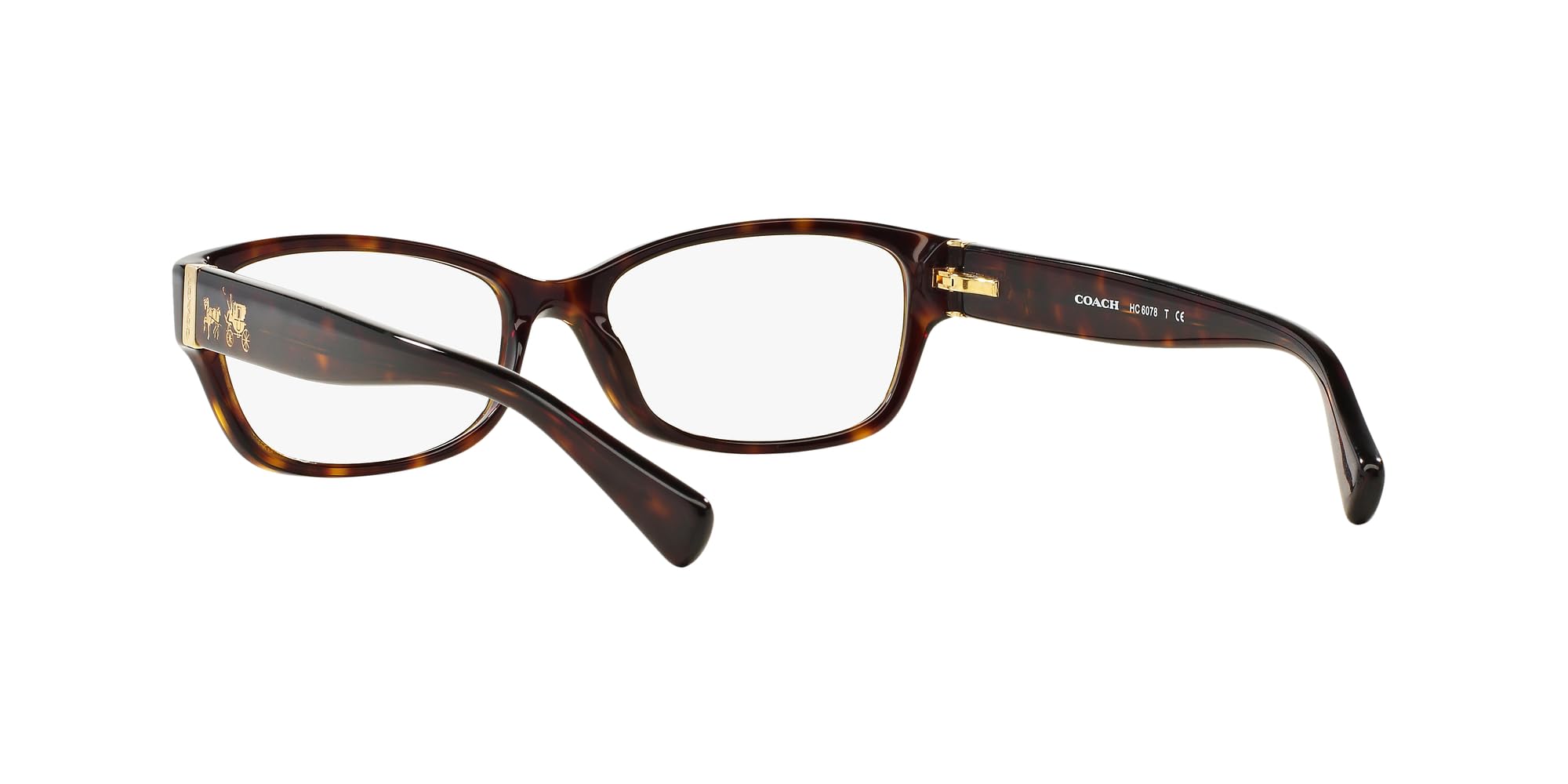 Coach HC6078 Prescription Eyewear Frames, Dark Tortoise/Demo Lens, 52 mm