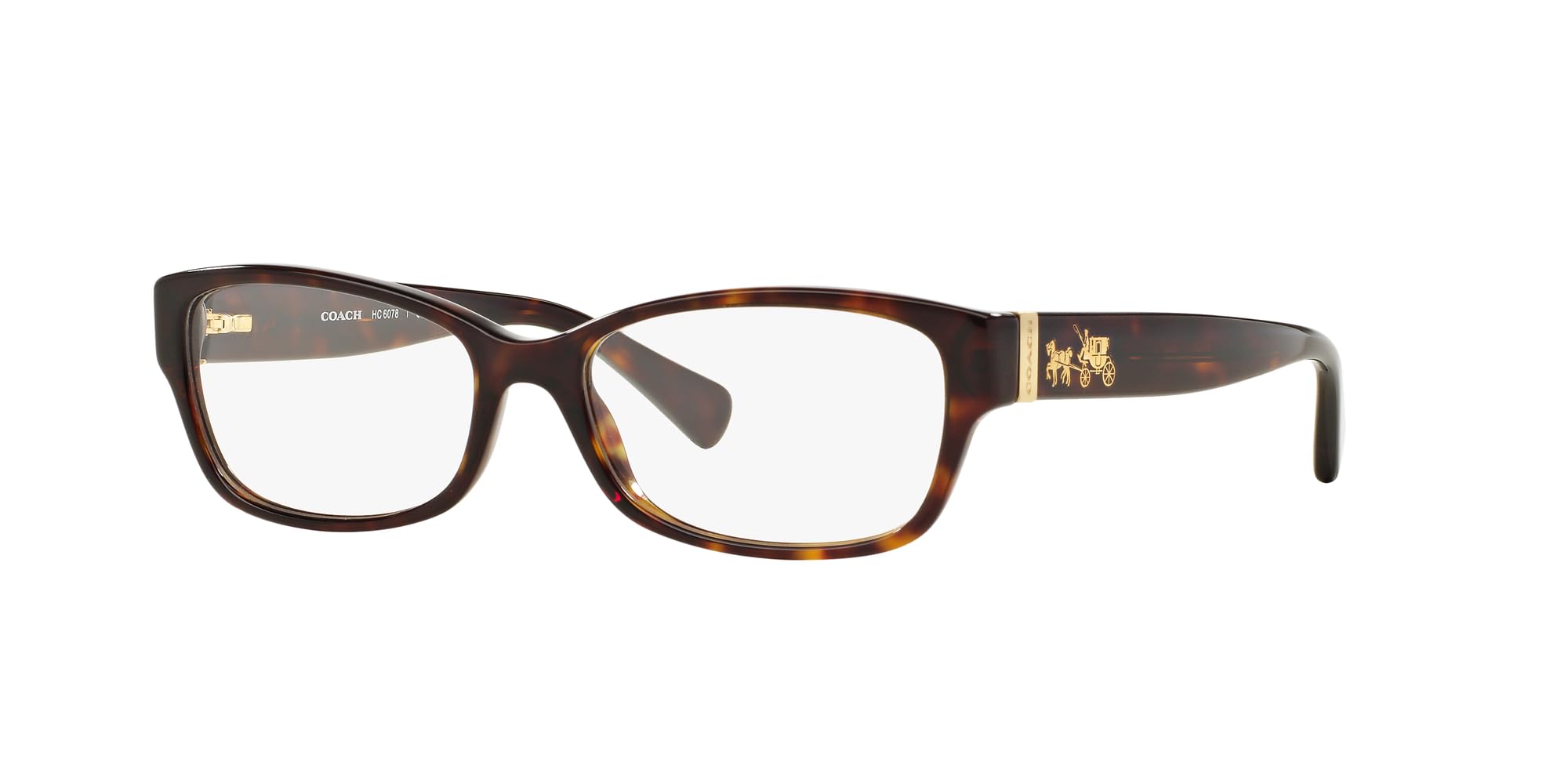 Coach HC6078 Prescription Eyewear Frames, Dark Tortoise/Demo Lens, 52 mm