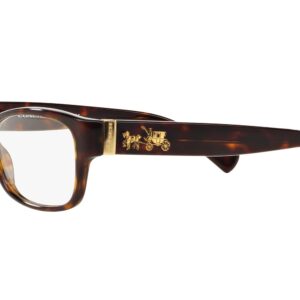 Coach HC6078 Prescription Eyewear Frames, Dark Tortoise/Demo Lens, 52 mm