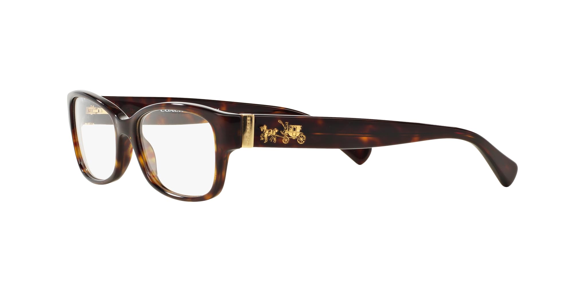 Coach HC6078 Prescription Eyewear Frames, Dark Tortoise/Demo Lens, 52 mm