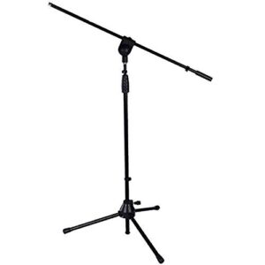 lyxpro microphone stand boom arm tilting rotating floor podium stage or studio strong durable and foldable height 38.5"- 66" extends arm to 29 3/8" comes with 3/8" and 5/8" mount adapter