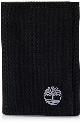 Timberland mens Trifold Nylon Wallet, Black, One Size