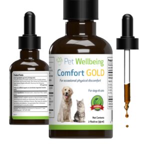 pet wellbeing comfort gold for dogs - natural pain relief for canines - 2 oz (59ml)