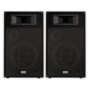 acoustic audio br12 passive 12" speaker pair 3 way dj pa karaoke band speakers black