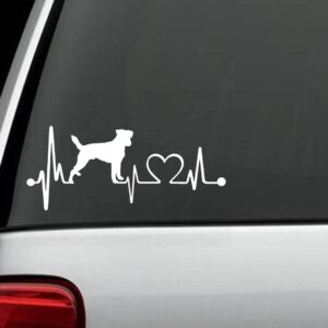 k1061 jack russell terrier heartbeat lifeline dog decal sticker