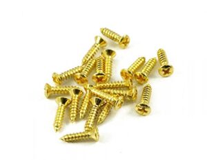 20 pack guitar pickguard backplate jack plate screws gold finish 12mm x #4