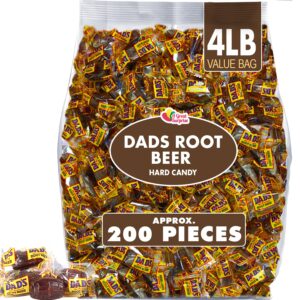 dad's root beer barrels - rootbeer barrels hard candy - 4 pounds - washburn old fashioned candies - individually wrapped bulk barrells