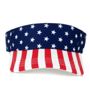 MG American USA Flags Stars and Stripes Patriotic Twill Cotton Visor - Flag