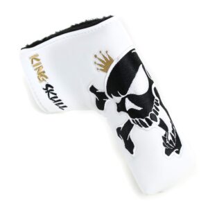 cnc golf king skull black & white putter cover headcover for scotty cameron taylormade odyssey blade