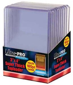 ultra pro 2 180pt top loader packs - 10 toploaders per pack (20 total) - thick baseball, basketball, hockey, football cards (ie memorabilia)