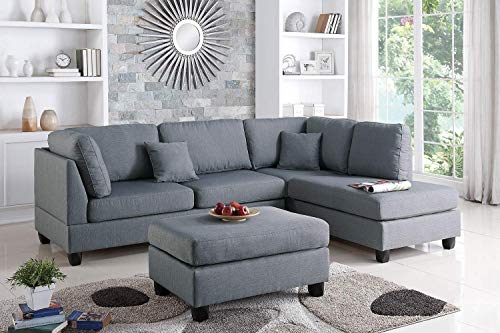 Poundex Upholstered Sofas/Sectionals/Armchairs, Grey