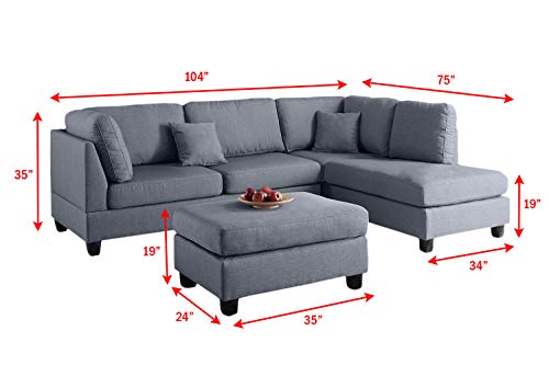 Poundex Upholstered Sofas/Sectionals/Armchairs, Grey