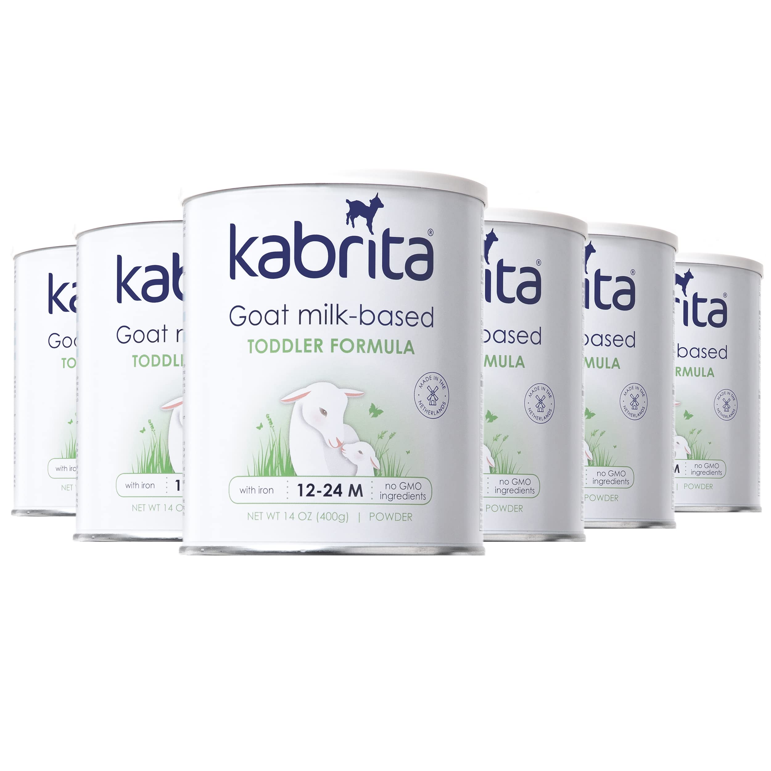 Kabrita Goat Milk Toddler Formula - Easy to Digest Baby Formula 12-24 Months - Contains Vitamin C, D, Iron, DHA, Non-GMO - Gentle on Sensitive Tummies - Formula Supporting Gut Health & Sleep - 14Oz (Pack of 6)