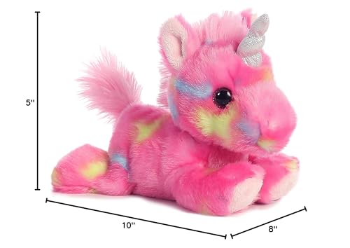 Aurora® Vibrant Bright Fancies™ Jellyroll Unicorn™ Stuffed Animal - Eye-Catching Fun - Delightful Cuddles - Pink 7 Inches