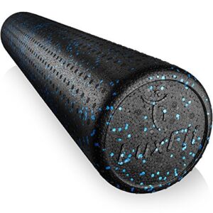 foam roller, luxfit speckled foam rollers for muscles '3 year warranty' high density foam roller for physical therapy, exercise, deep tissue muscle massage. back, leg, body roller (blue, 36 inch)