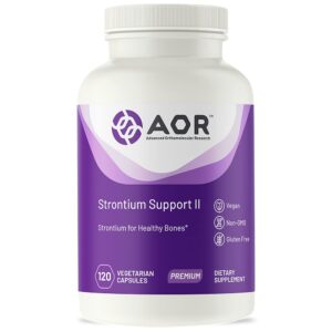 aor, strontium support ii, mineral support for bone health, vegan, non-gmo (120 caps)