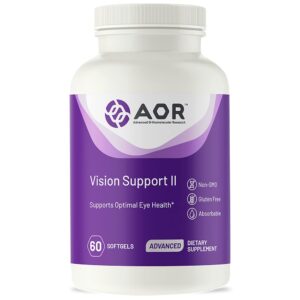 aor, vision support ii, natural supplement to support eye health, with lutein and zeaxanthin, gluten free, 60 softgels (30 servings)