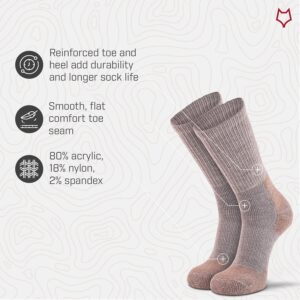 Fox River Men's Standard Steel-Toe Heavyweight Work Crew Socks (2 Pair Pack), Grey, Large