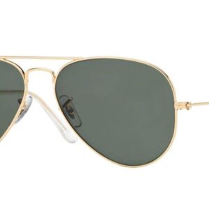 Ray-Ban RB3025 AVIATOR LARGE METAL 001 62M Gold/Gray Green Sunglasses For Men For Women + BUNDLE with Designer iWear Eyewear Kit