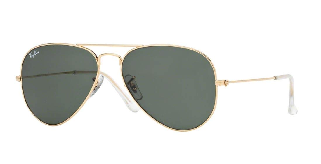 Ray-Ban RB3025 AVIATOR LARGE METAL 001 62M Gold/Gray Green Sunglasses For Men For Women + BUNDLE with Designer iWear Eyewear Kit