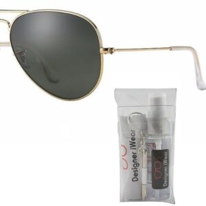 Ray-Ban RB3025 AVIATOR LARGE METAL 001 62M Gold/Gray Green Sunglasses For Men For Women + BUNDLE with Designer iWear Eyewear Kit